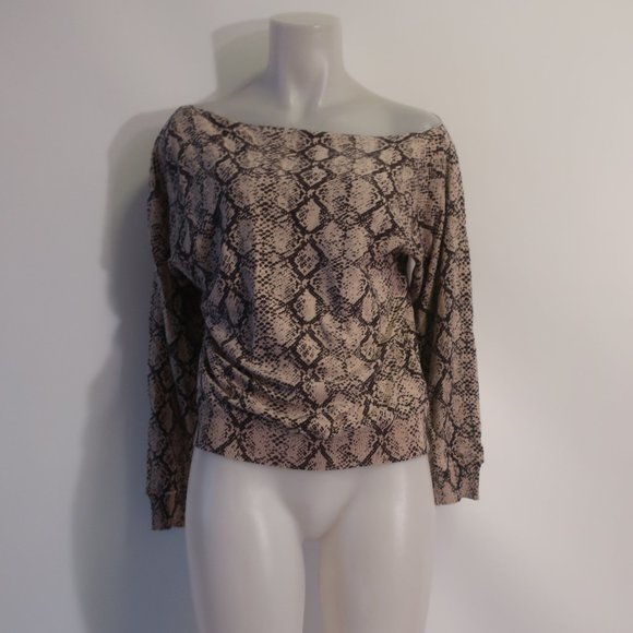 Minnie Rose | Sweaters | Nwt Womens Minnie Rose Taupe Black Python ...